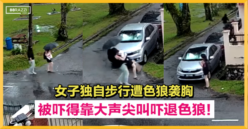 【出门在外小心色狼！】女子独自步行遭色狼袭胸，被吓得靠大声尖叫吓退色狼！（内附视频） | 88razzi